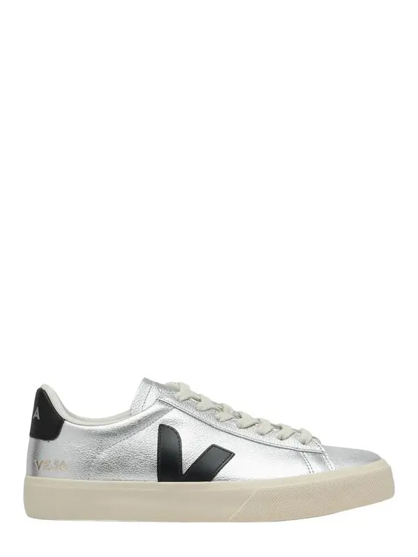 VEJA Campo Leather Sneakers - Silver/black