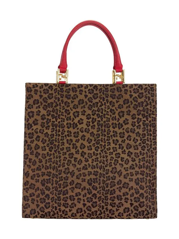 Fendi Leopard Print Tote Bag - Brown