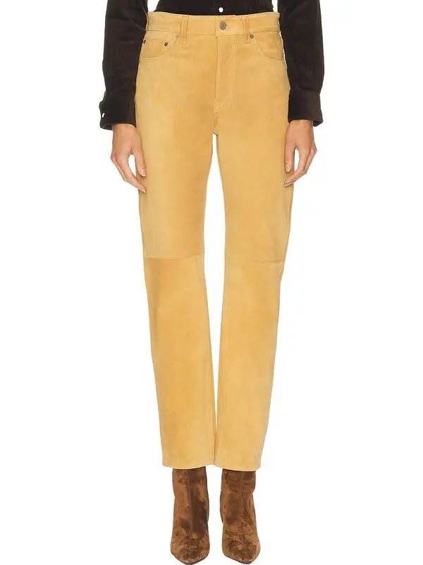 Polo Ralph Lauren Suede Straight Leg Pant - Gold Dust