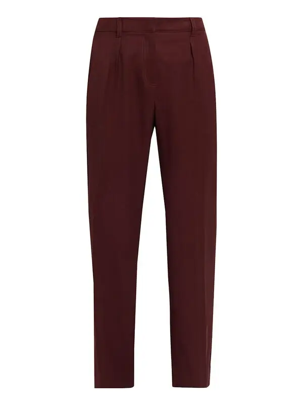 Max Mara Cannes Pleated Straight-leg Wool Pants - Red