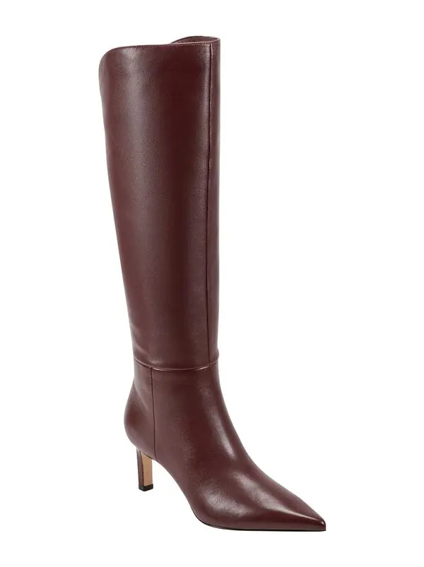 Marc Fisher Esmee Pointed Toe Knee High Boots - Dark Red
