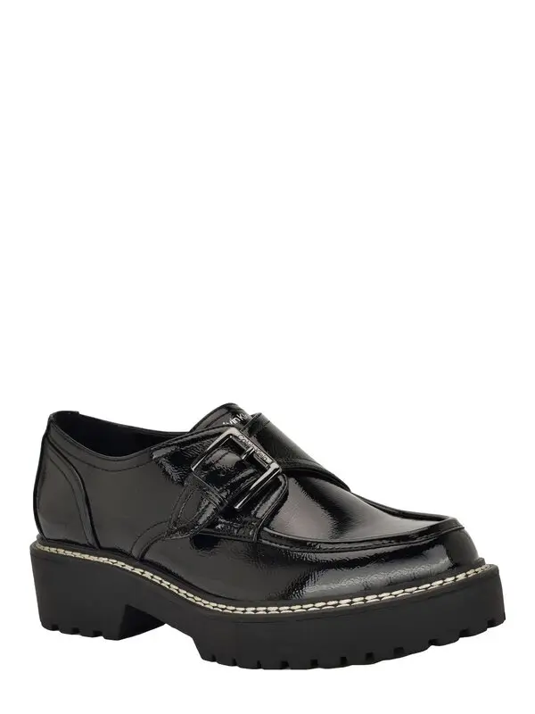 Calvin Klein Saundee Monk Strap Loafer - Black Patent