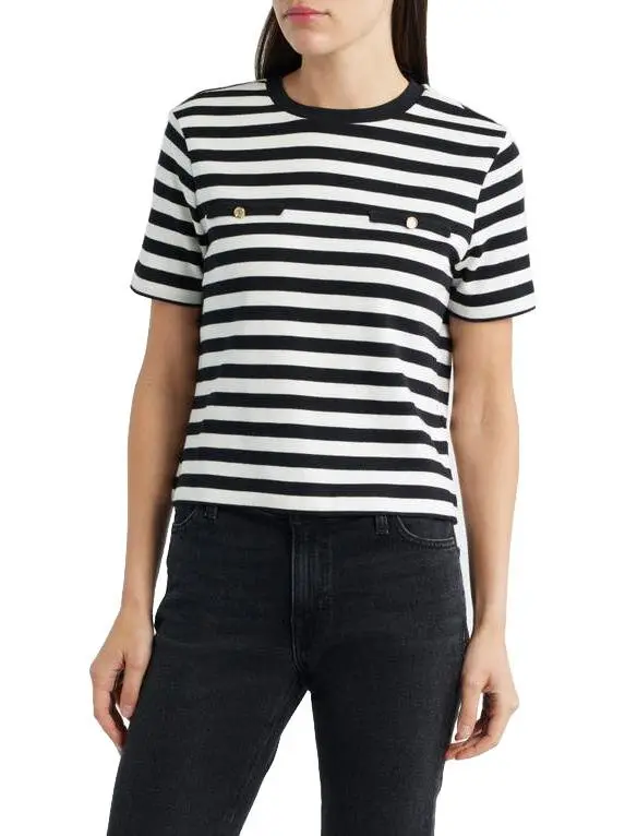 MAVI Striped Cotton T-shirt - Black Stripe