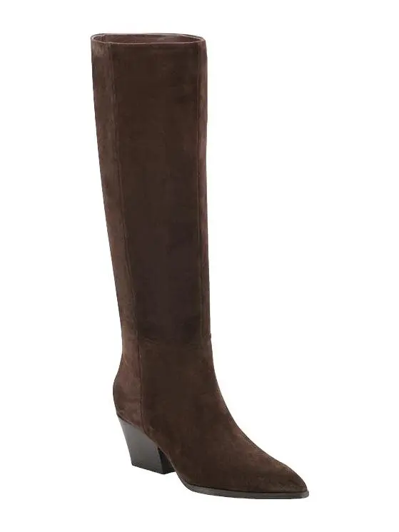Marc Fisher Tarrie Tall Block Heel Boot - Dark Brown