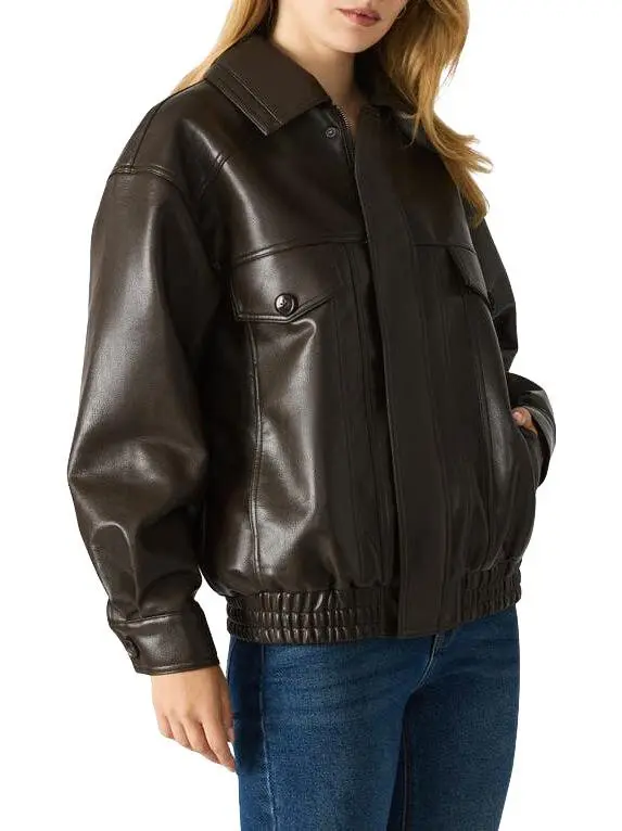 Steve Madden Faux Leather Oversized Jacket - Coco