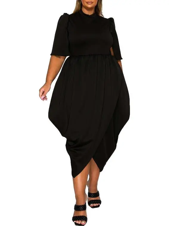 L I V D Aesira Tulip Hem Maxi Dress - Black