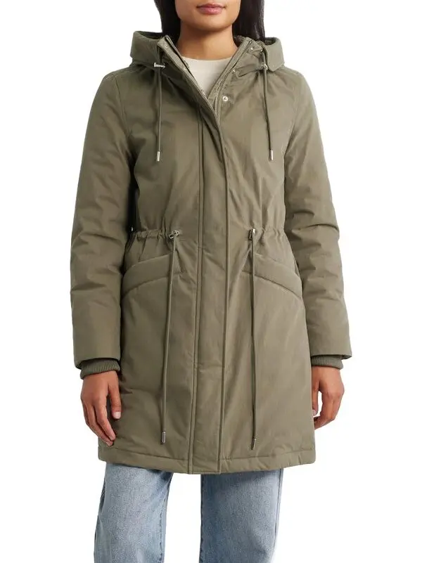 Sam Edelman Faux Shearling Lined Anorak - Loden