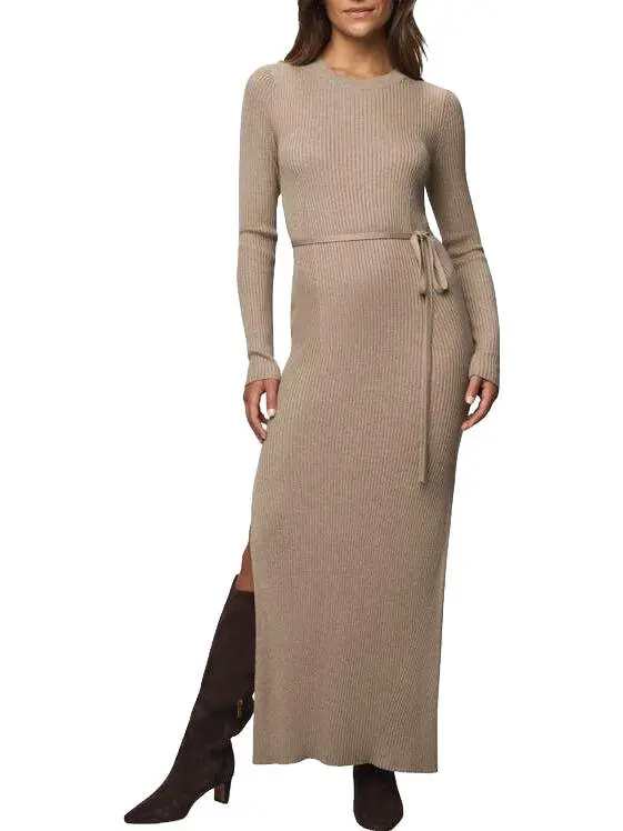 Splendid Long Sleeve Maxi Sweater Dress - Light Cedar Heather