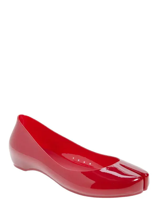 Jeffrey Campbell Fixed Split Toe Jelly Flat - Cherry Red