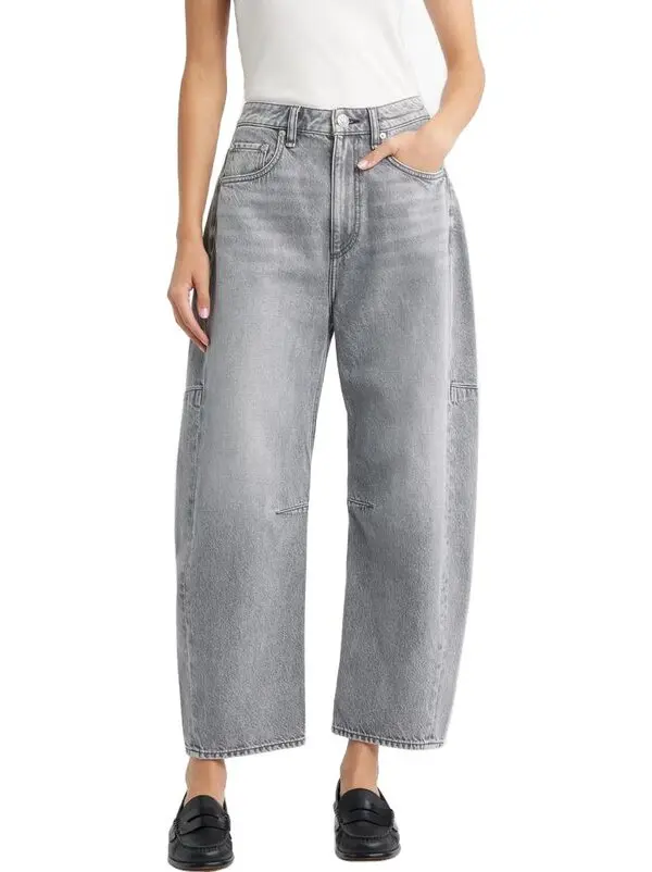 Rag & Bone Charlie High-waist Ankle Barrel Jeans - Washed Grey
