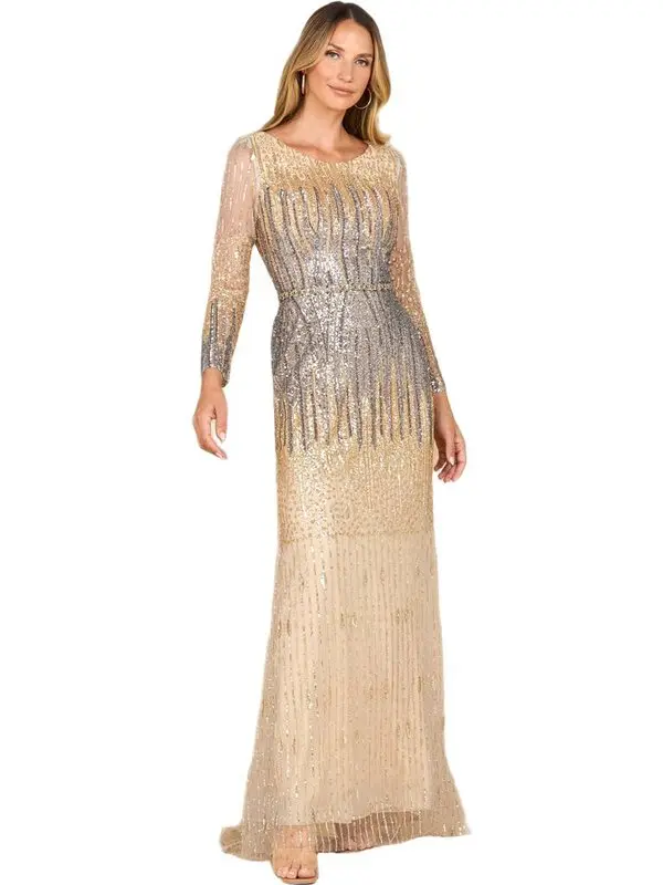 LARA NEW YORK Mermaid Gown - Gold Gunmetal