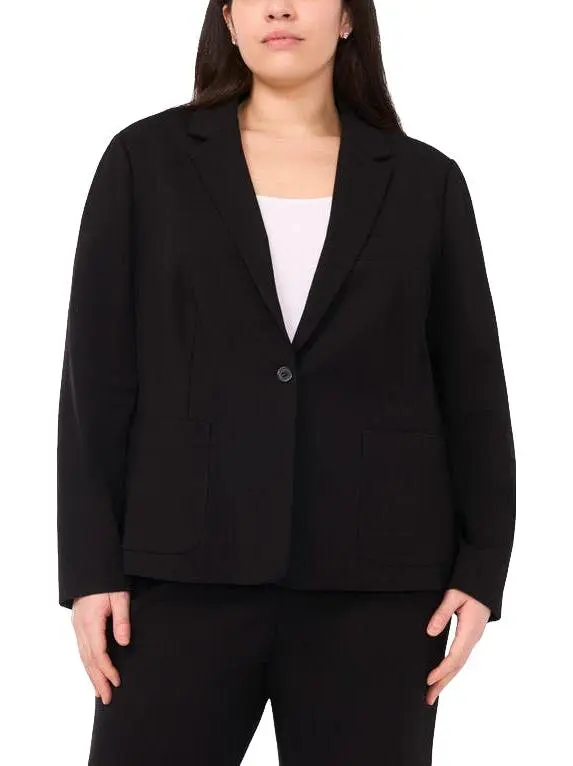 Halogen One-button Ponte Knit Jacket - Rich Black