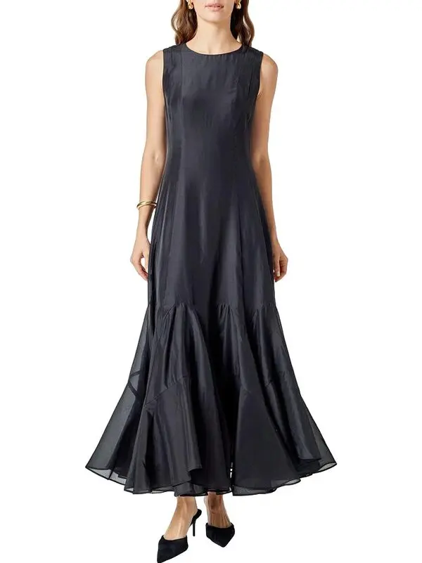 Endless Rose Godet Detail Maxi Dress - Black