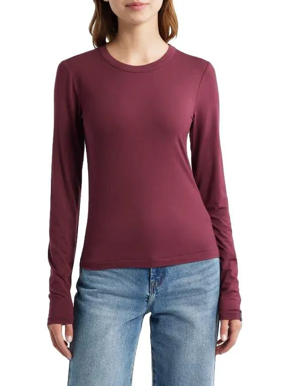 Rag & Bone Luca Long Sleeve Jersey T-shirt - Wine