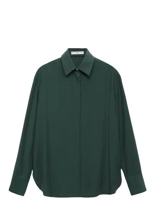 Mango Relaxed Fit Button-up Shirt - Green