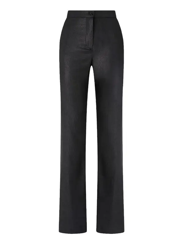 Pinko Metallic-effect Trousers - Black