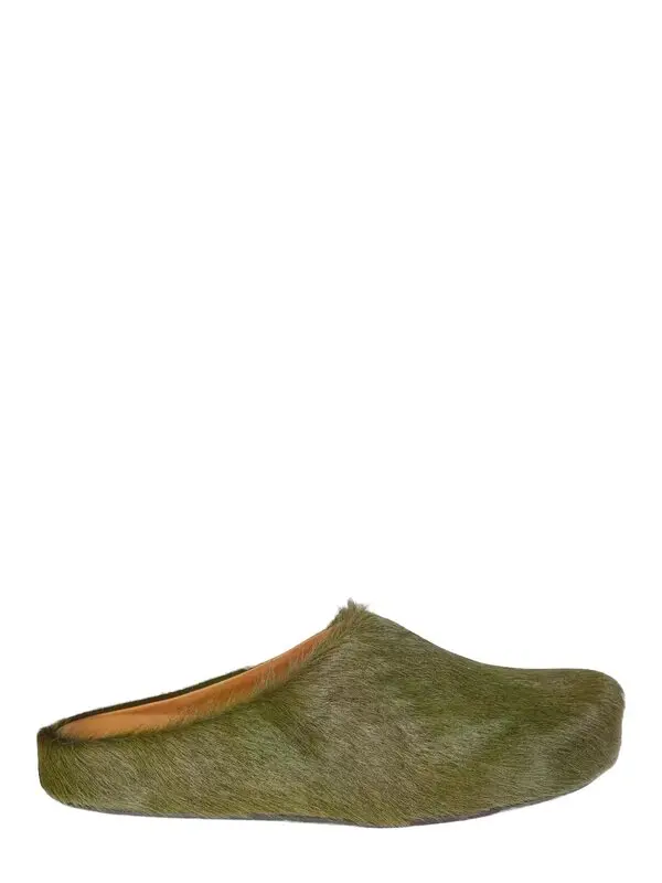 Marni Fussbett Calfhair Sabots - Green