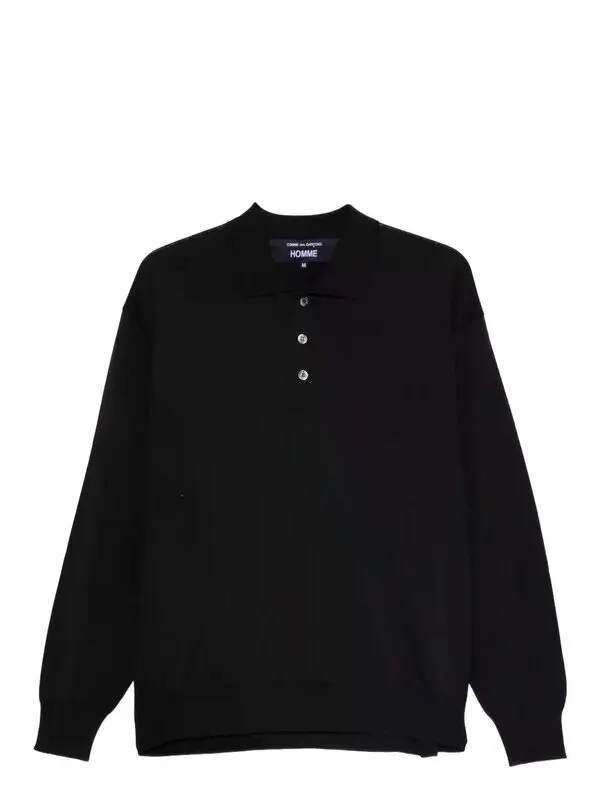 Comme Des Garçons Long-sleeved Polo Shirt - 2 Navy