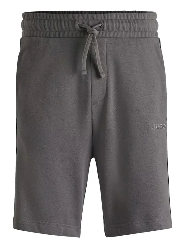 Hugo Boss Logo-embroidered Shorts - Grey