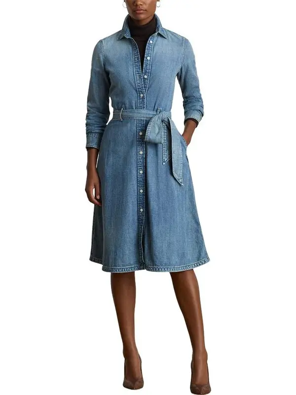 Ralph Lauren Belted Denim Shirtdress - Odwin Wash