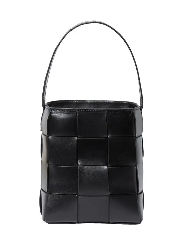 LOEFFLER RANDALL Laith Woven Leather Bucket Bag - Black
