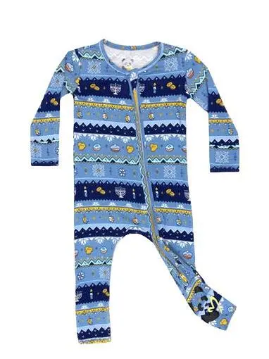 BELLABU BEAR Baby Convertible Footie - Hanukkah Fair Isle