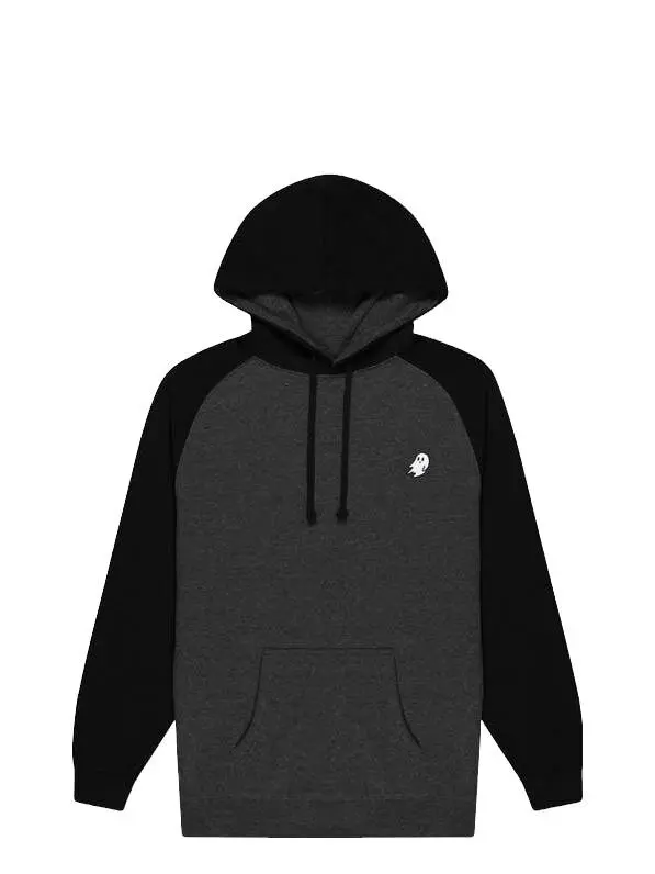 DALIX Midweight Fleece Raglan Sleeve Hoodie - Charcoal Black