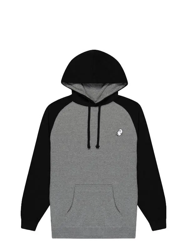 DALIX Midweight Fleece Raglan Sleeve Hoodie - Gunmetal Black