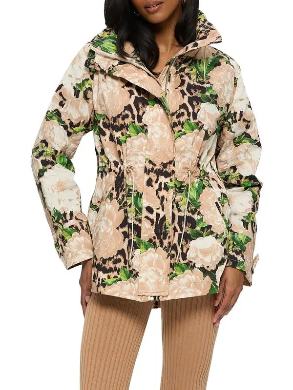 Gorski Floral Printed Lightweight Jacket - Beige Floral Lprd/beige