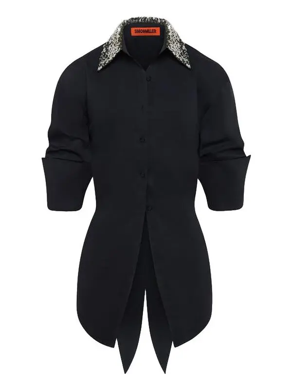 SIMONMILLER Loch Embellished Button-up - Black