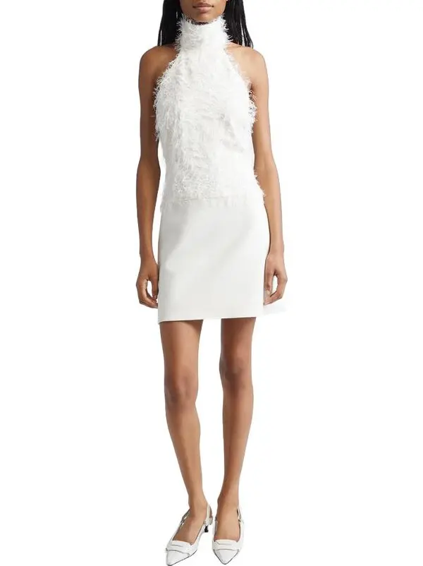 COURREGES Feather Thread Halter Minidress - Natural