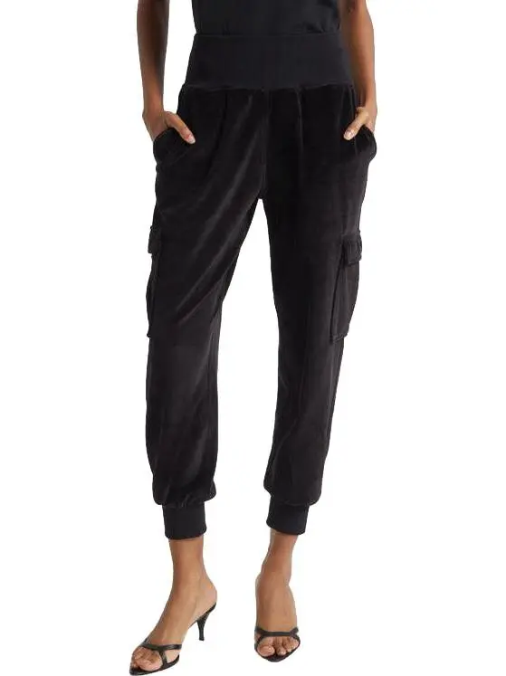 Cinq À Sept Giles Velour Ankle Pants - Black