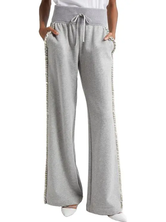 Cinq À Sept Ruffle And Rhinestone Jogger - Heather Grey