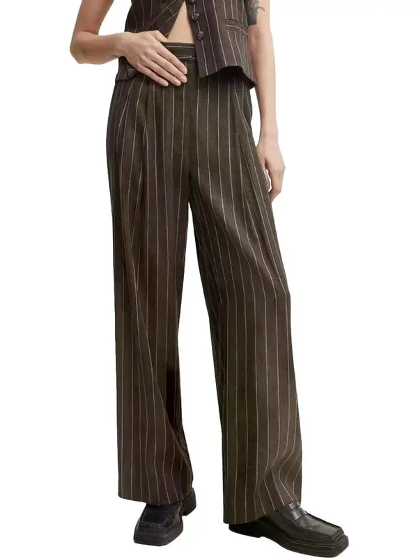 Day Birger Et Mikkelsen Striped High-waisted Trousers - Brown