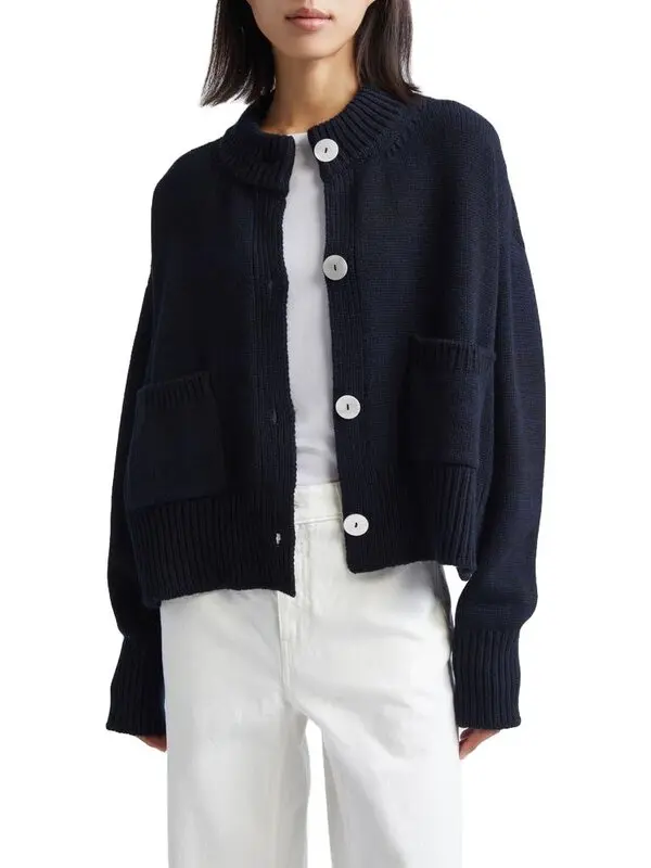 NACKIYE Icebreaker Merino Wool & Cashmere Cardigan - Marine Melange
