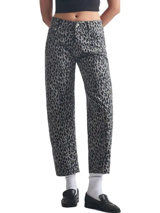 Brooklyn Industries Leopard Print Barrel Jeans - Smoke Leo Twill