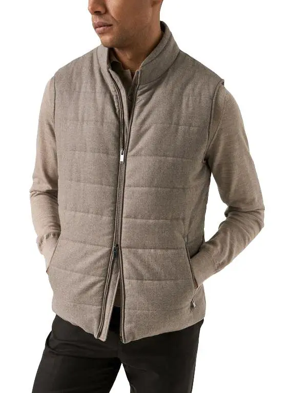 Eton Quilted Wool Vest - Light Beige