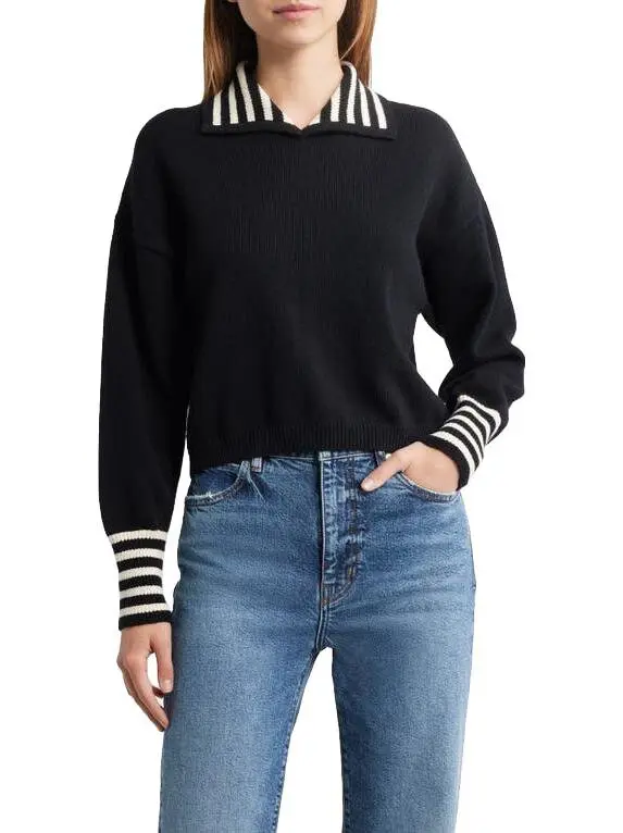 FRAME The Sailor Collared Sweater - Black Multi