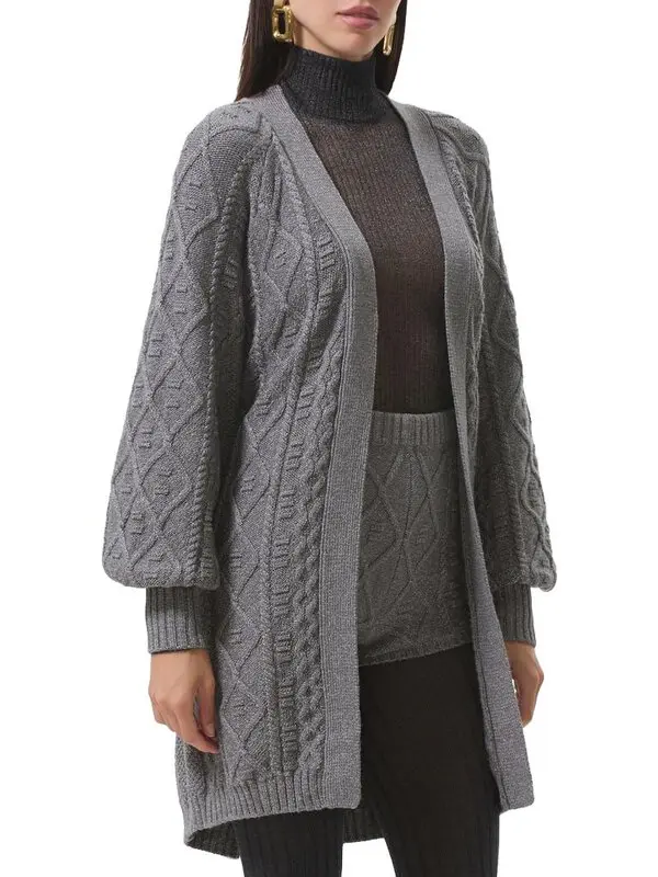 AFRM Bartow Longline Open Front Cardigan - Heather Gray