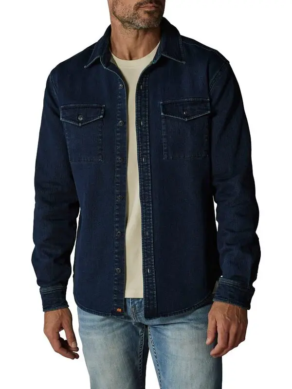 THE NORMAL BRAND Big Jake Cotton Blend Button-up Shirt Jacket - Dark Indigo
