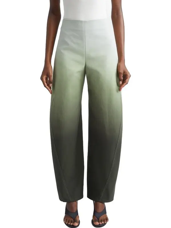 Alaïa Gradient Twisted Seam Round Trousers - Vert De Gris