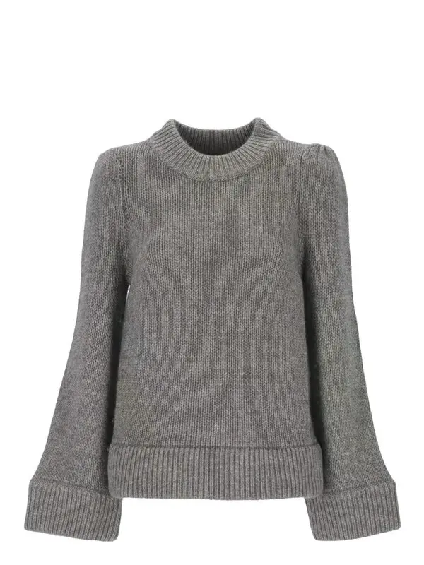 MADELEINE THOMPSON Wool Blend Crew Neck Sweater - Grey