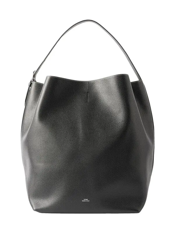 TOTEME Textured-leather Tote - Black