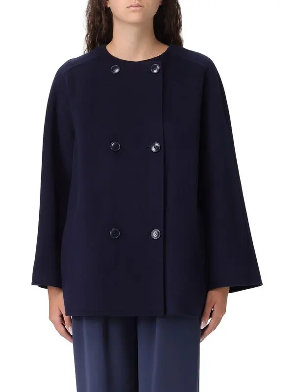 Emporio Armani Double Breasted Coat - Navy
