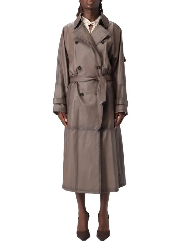 Emporio Armani Leather Trench Coat - Hazel