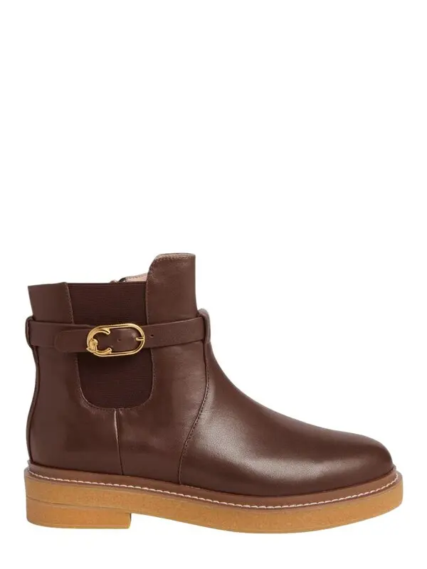 COCCINELLE Ankle Boots With Buckle Detail - Brown
