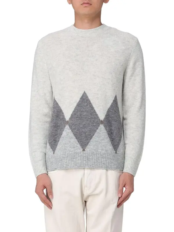 BALLANTYNE Argyle Print Sweater - Grey