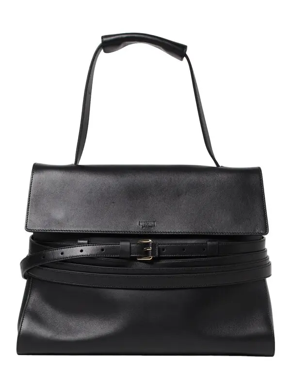 Moschino Leather Shoulder Bag - Black