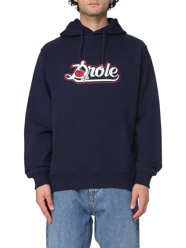 Drole De Monsieur Embroidered Logo Hoodie - Blue