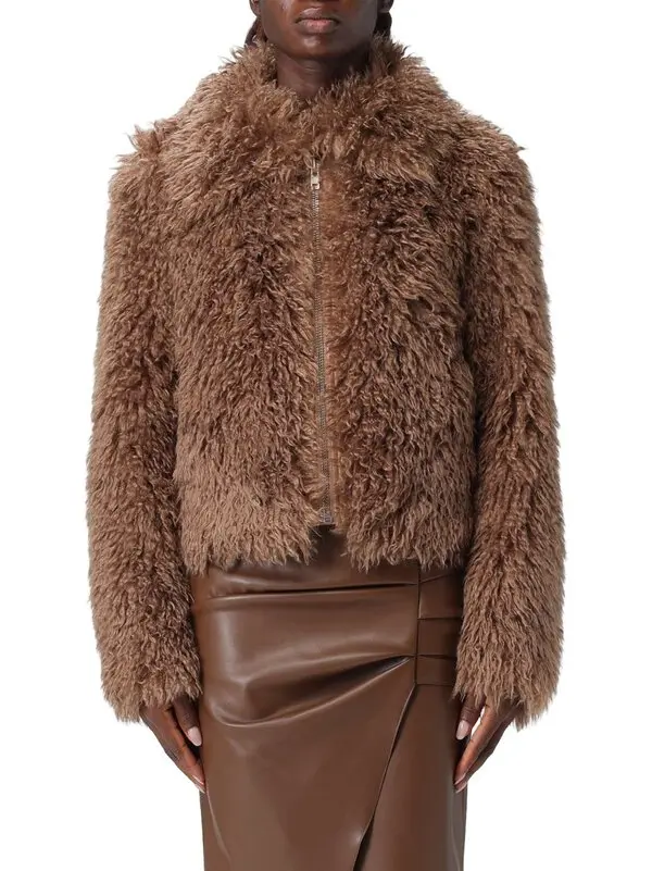 STAND STUDIO Fur Coat - Brown